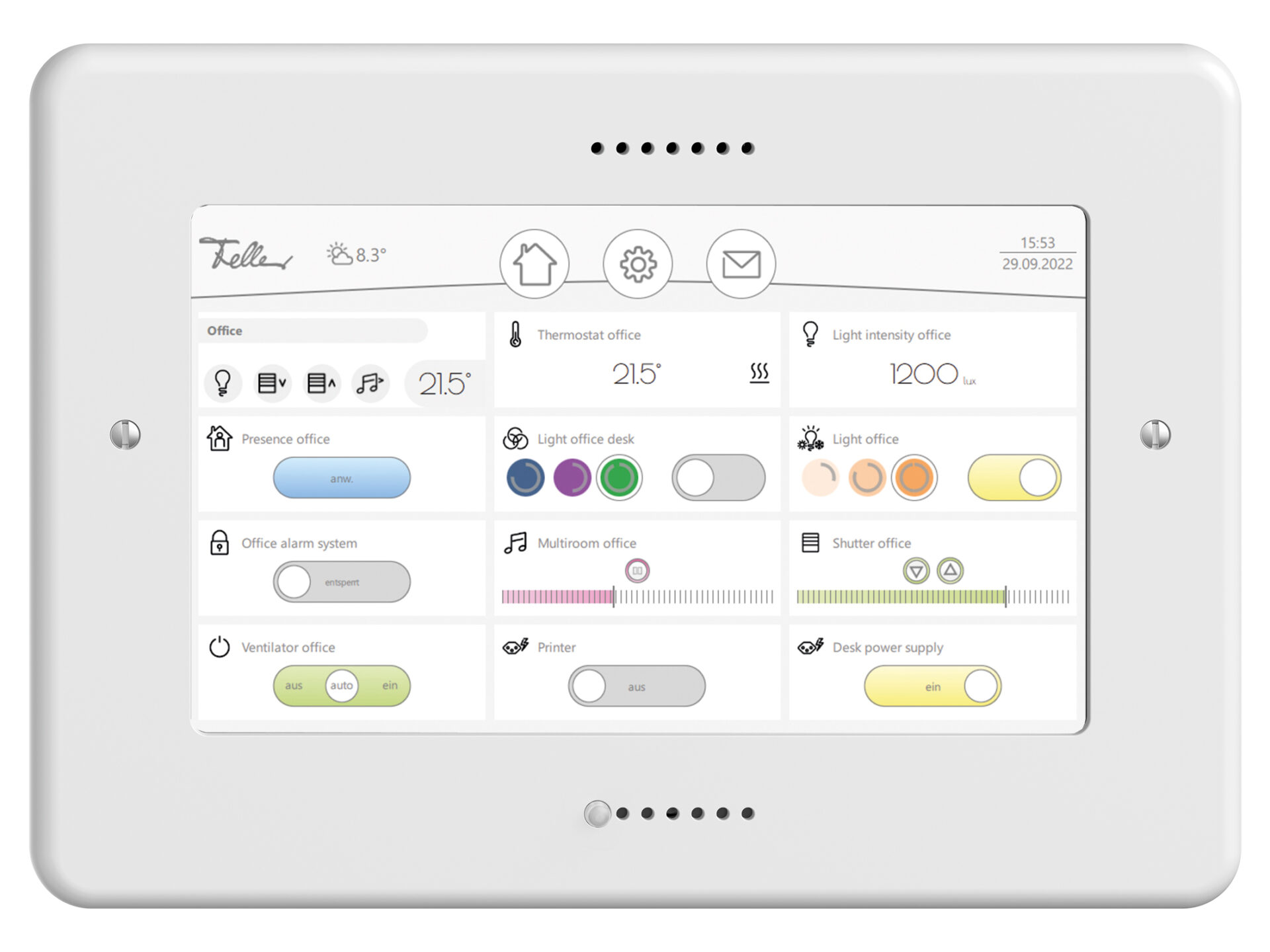 Jetzt mit KNX Secure: Feller KNX-Panel 7" Data Secure mit optimiertem ...